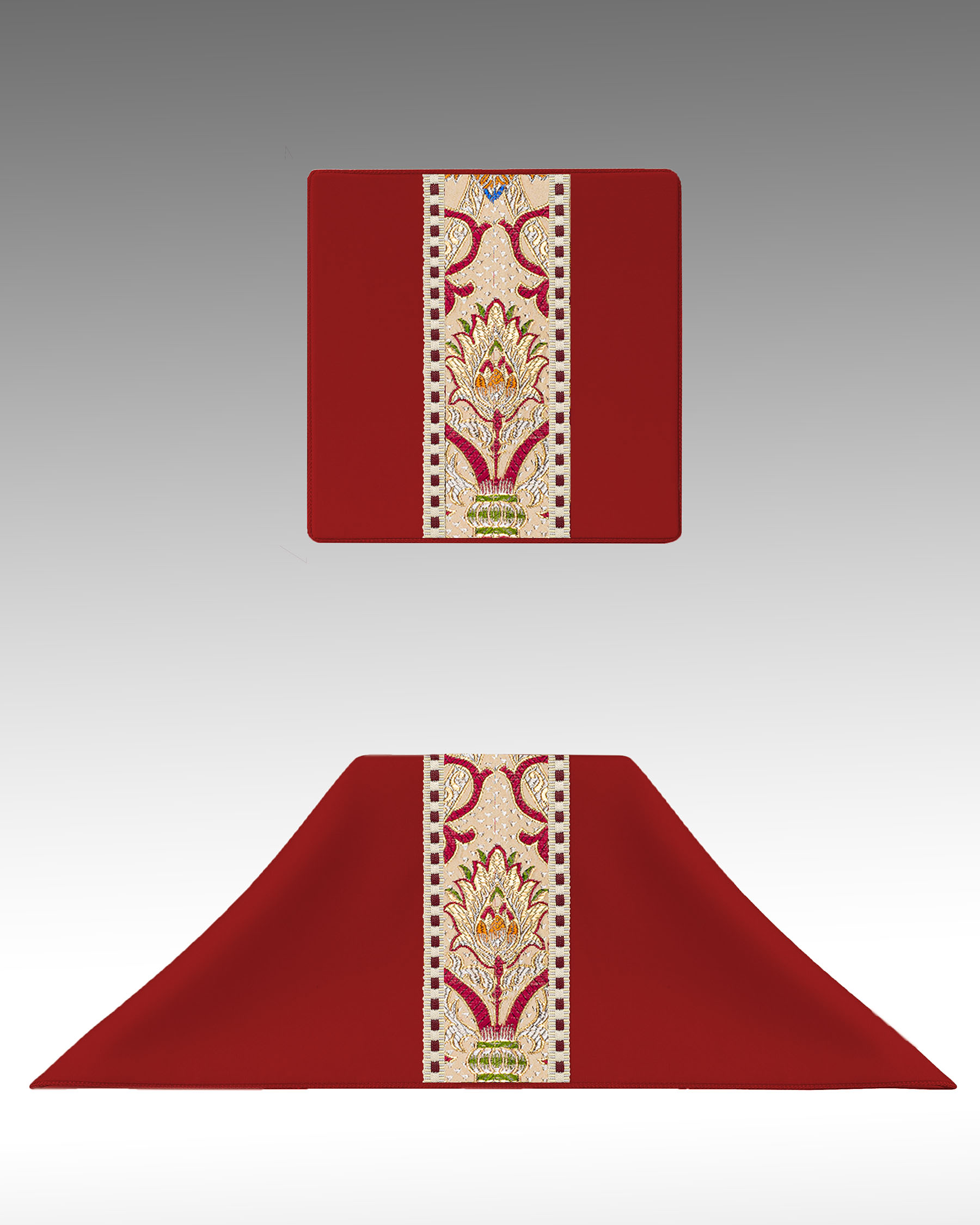 CM Almy | Red Burse and Veil with Red Coronation Tapestry