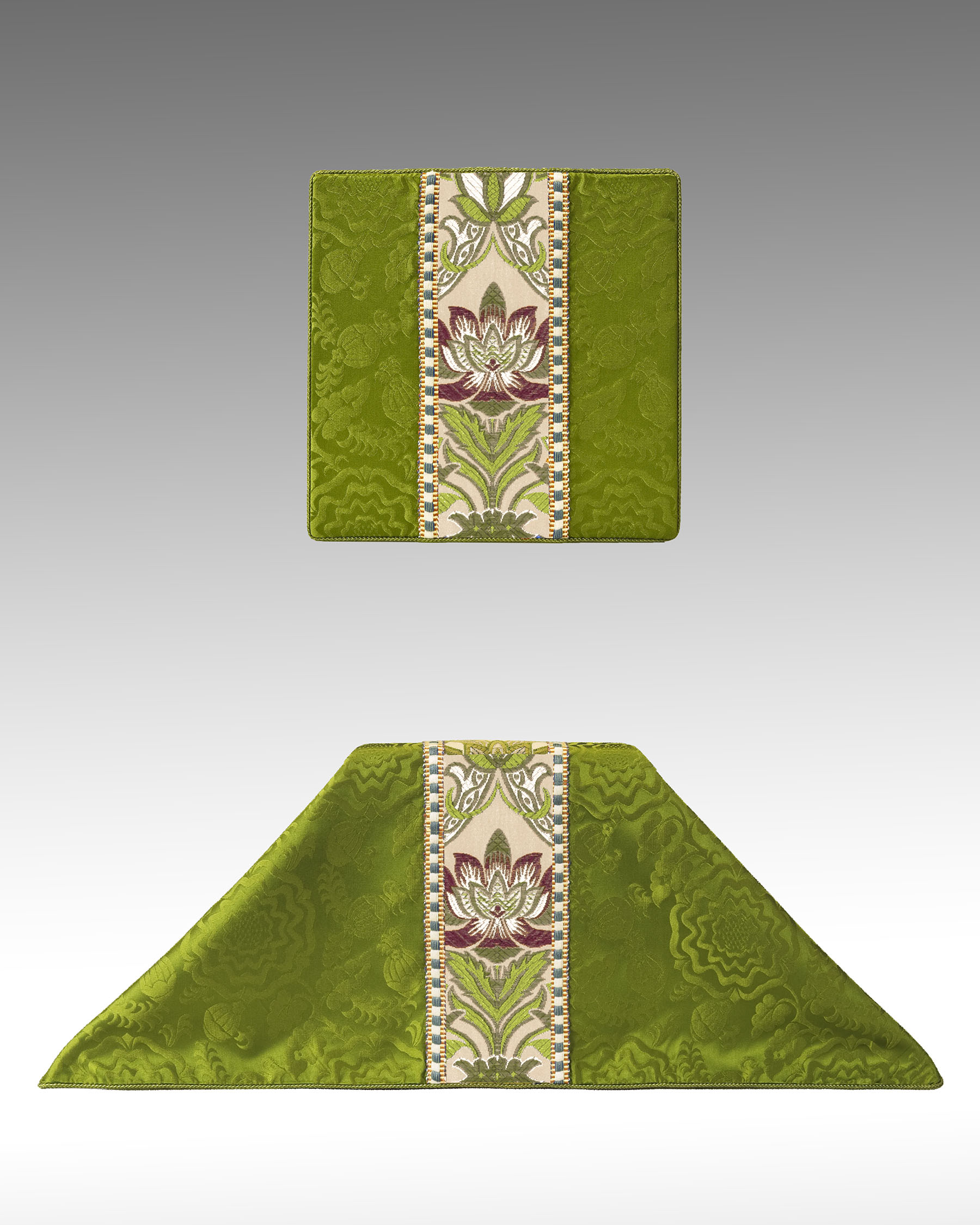 CM Almy | Green Silk Stonington Burse and Veil