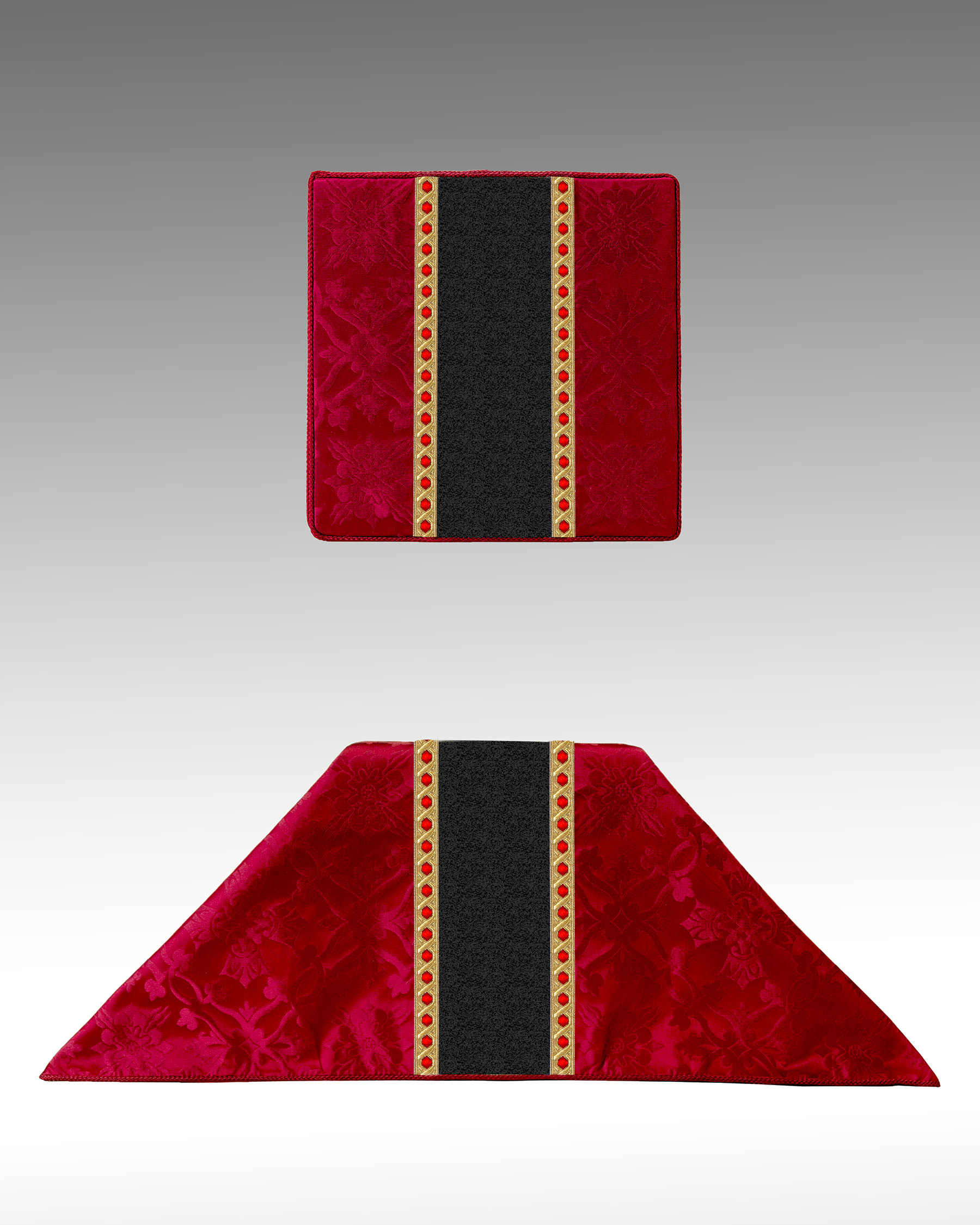 CM Almy | Lenox Burse and Veil in Red Ely Crown Silk