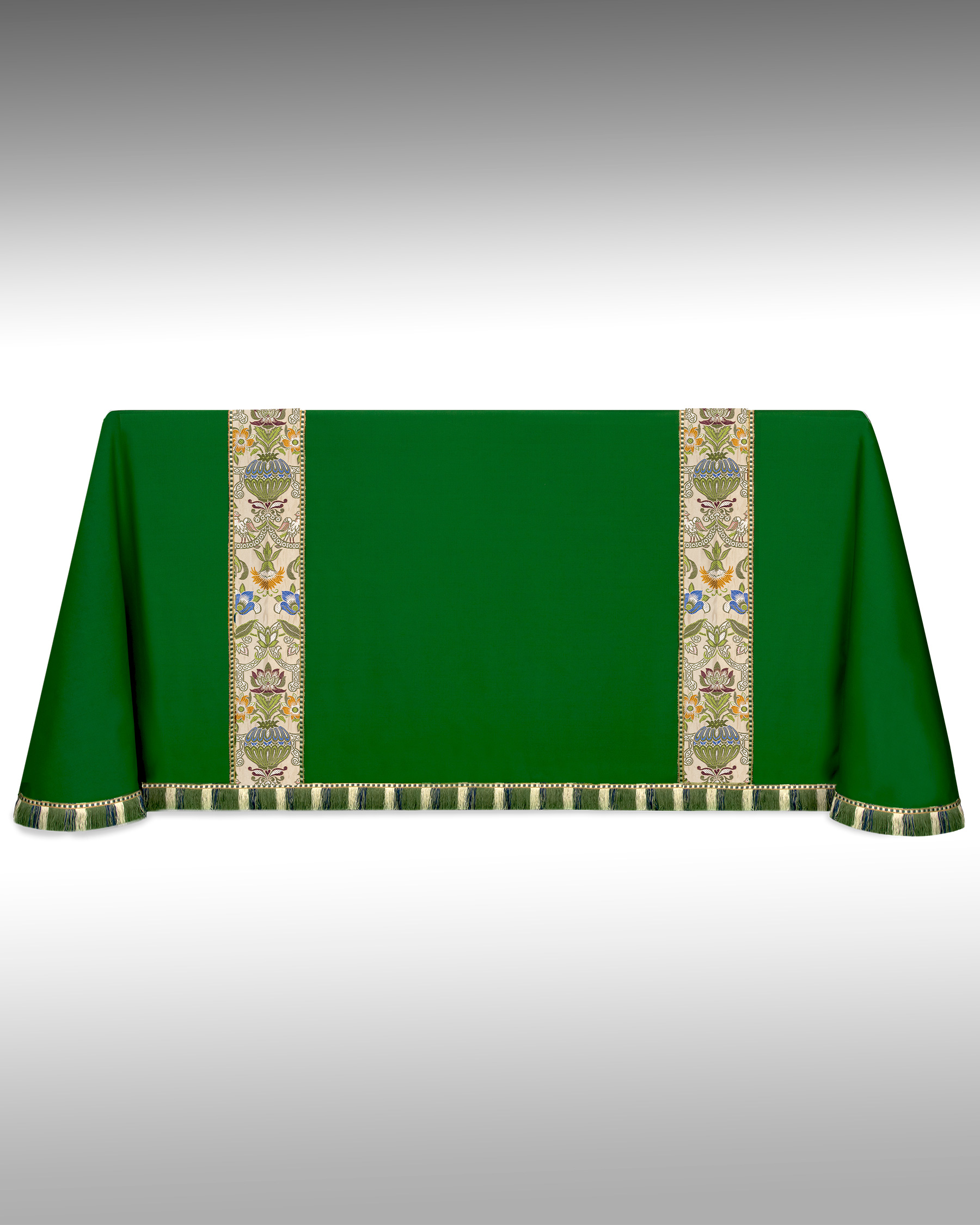 CM Almy | Green Jacobean Altar Frontal with Verona Tapestry