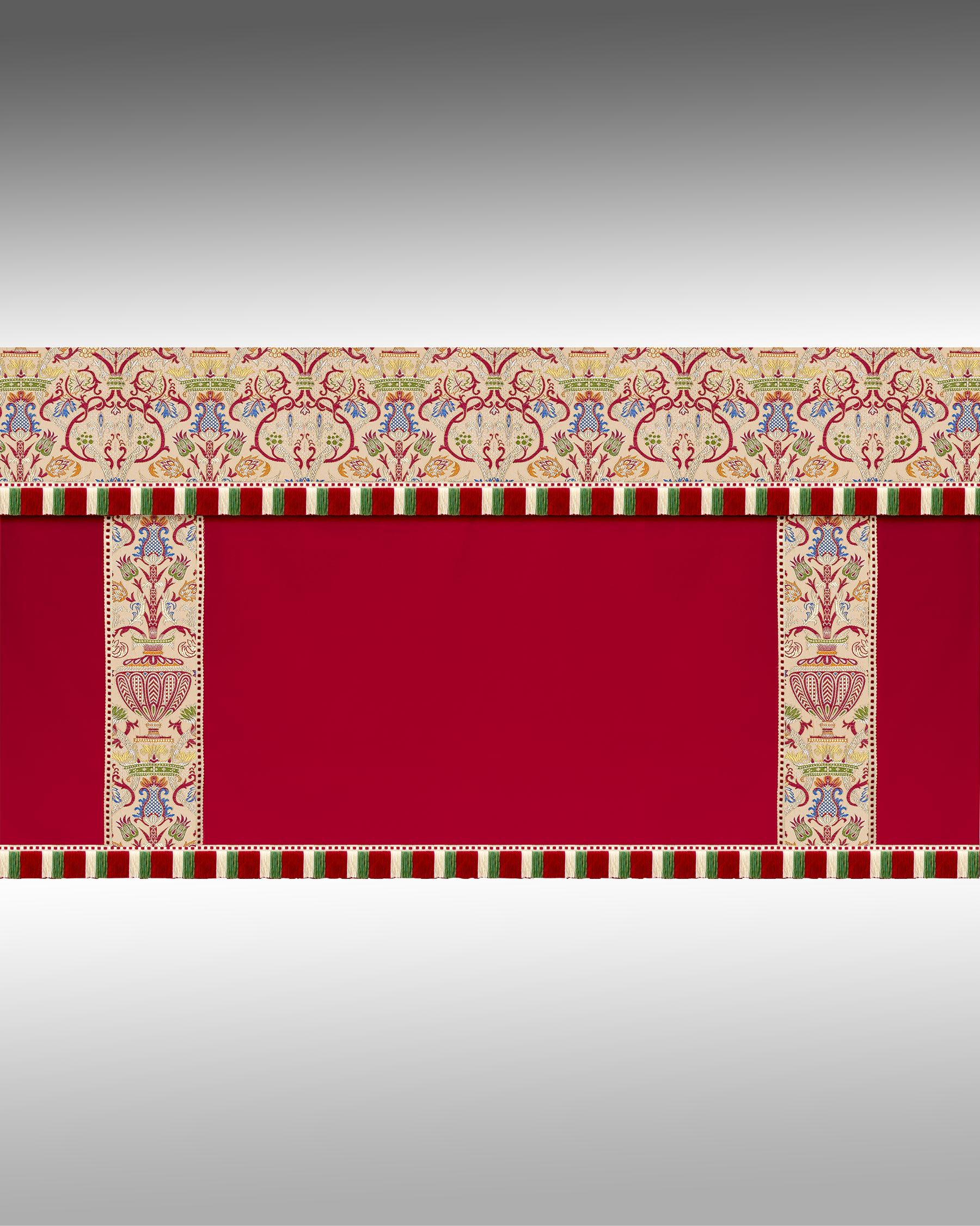 CM Almy | Red Full Altar Frontal with Red Coronation Tapestry