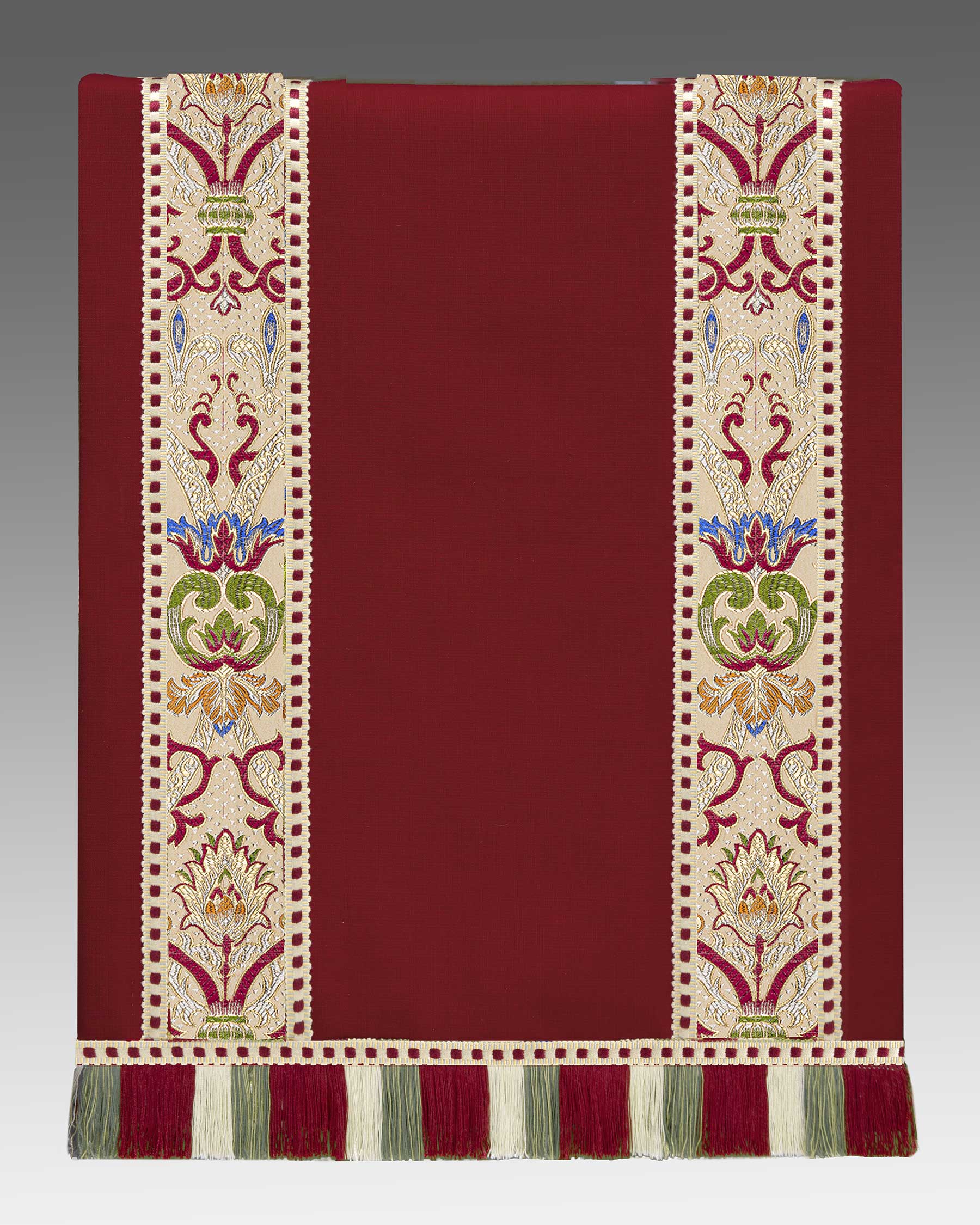 CM Almy | Red Pulpit Hanging with Red Coronation Tapestry